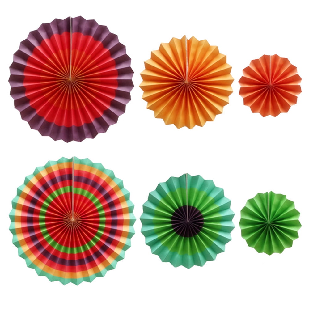 6 Pcs Tissue Paper Hanging Fans Party Decoration Set,for Birthday Baby ...