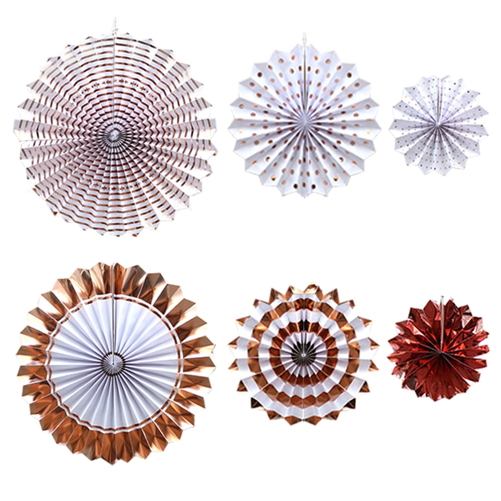 6 Pcs Tissue Paper Hanging Fans Party Decoration Set,for Birthday Baby ...