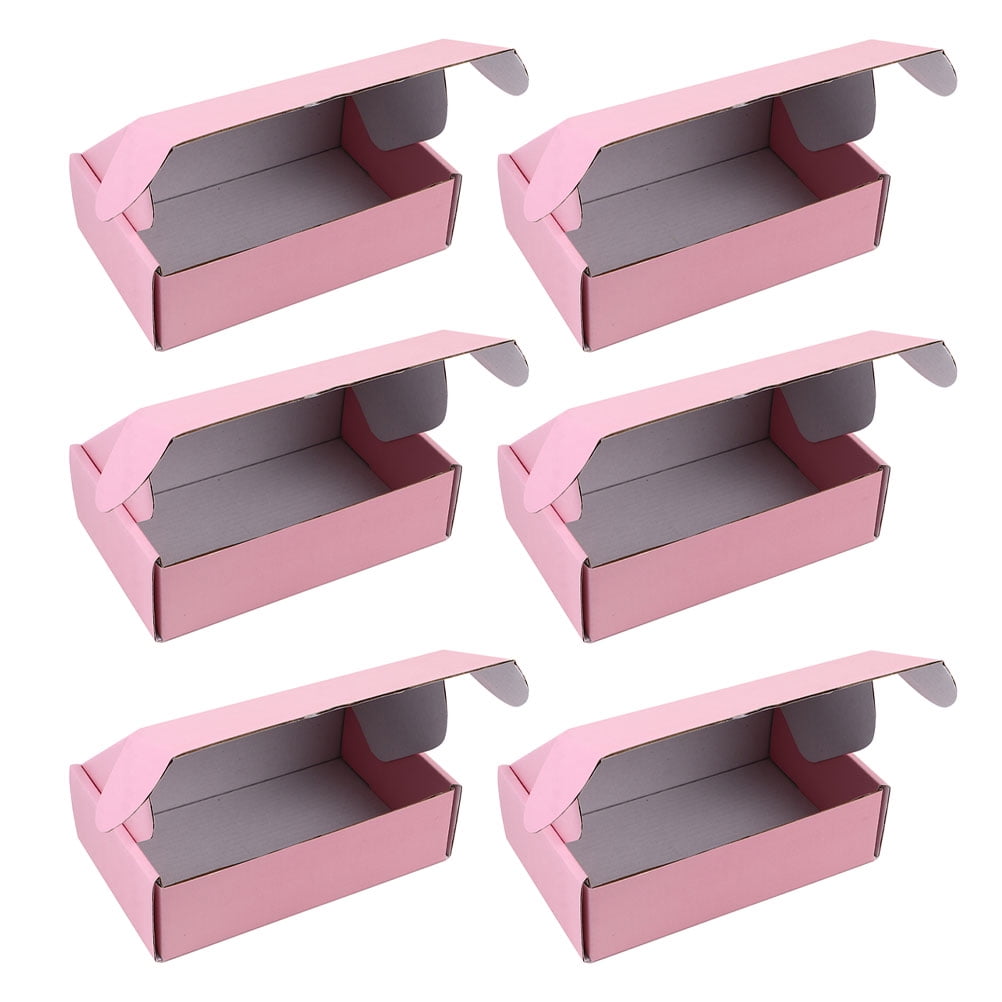 6 Pcs To-Go Box Green Mailbox Decor Gift Boxes Kraft Bags Paper Pink ...