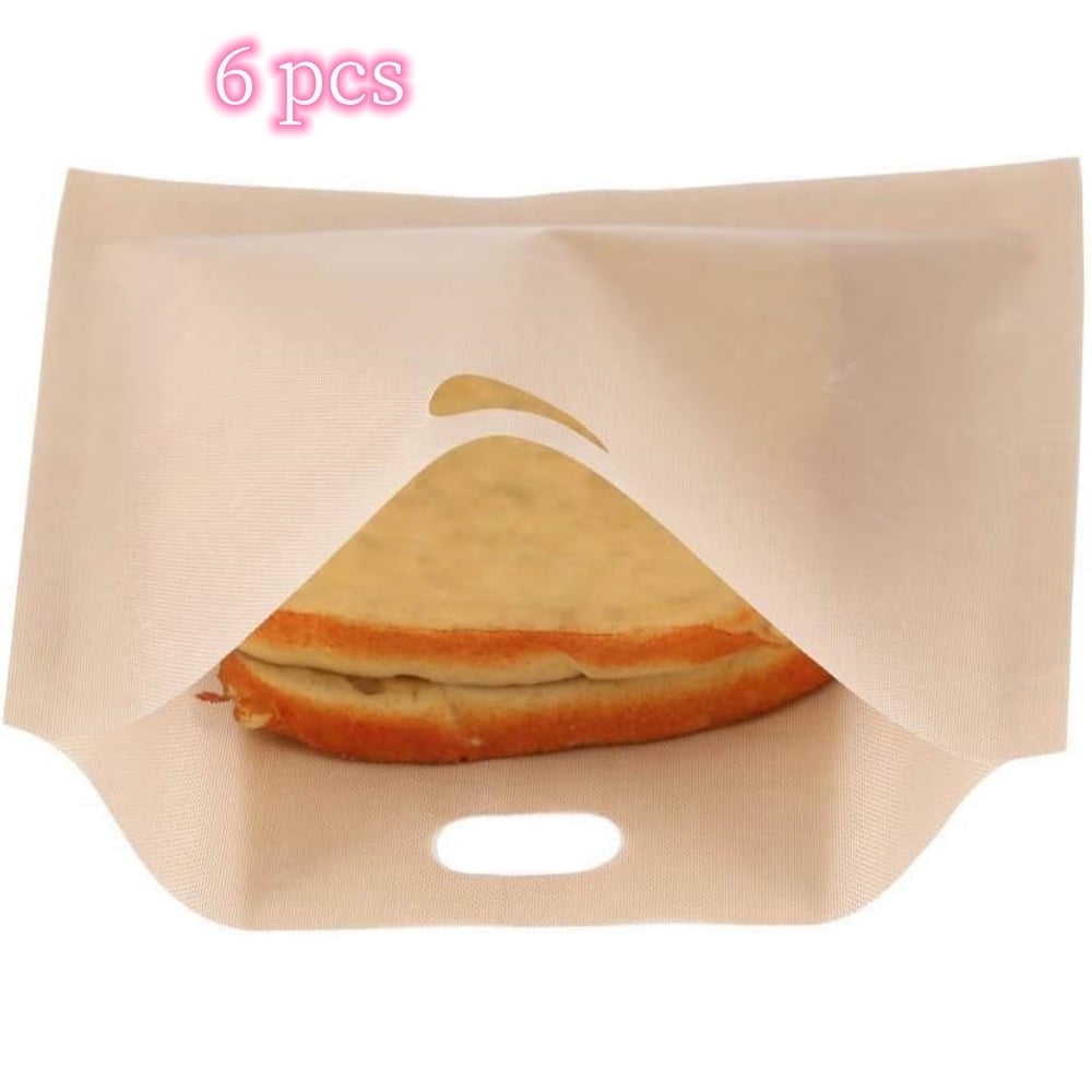 6 Pcs Toaster Bags,Non Stick Toaster Bags for Toasted Sandwich,Cheese ...