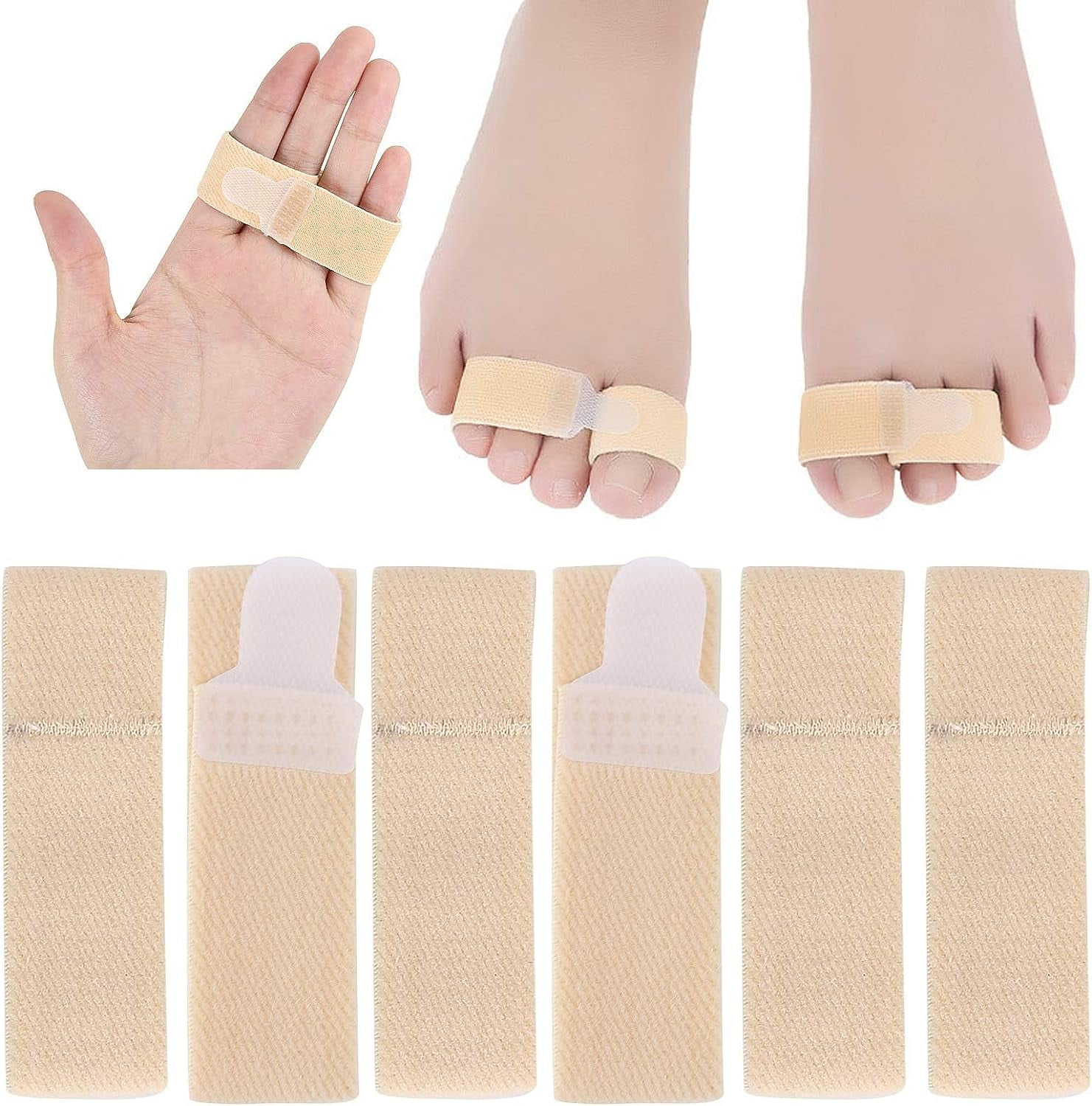 6 Pcs Toe Wraps, Toe Separators for overlapping Toes, Elastic Toe ...