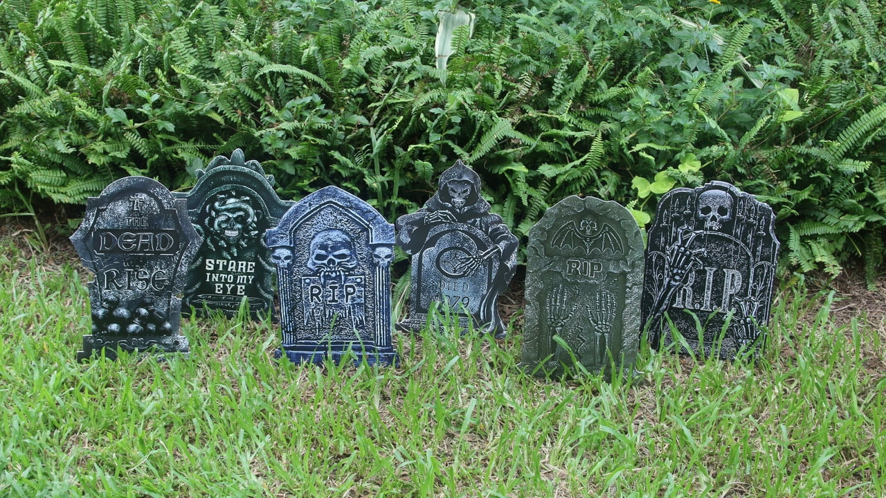 6 Pcs Tombstone Yard Sign Halloween Sign Decoration with Stakes ...