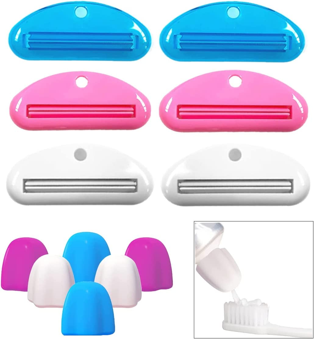 6 Pcs Toothpaste Tube Squeezer Dispenser and 6 Pcs Self Closing ...