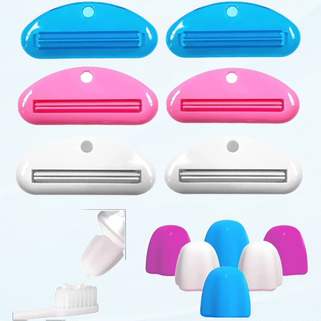 6 Pcs Toothpaste Tube Squeezer Dispenser and 6 Pcs Self Closing ...