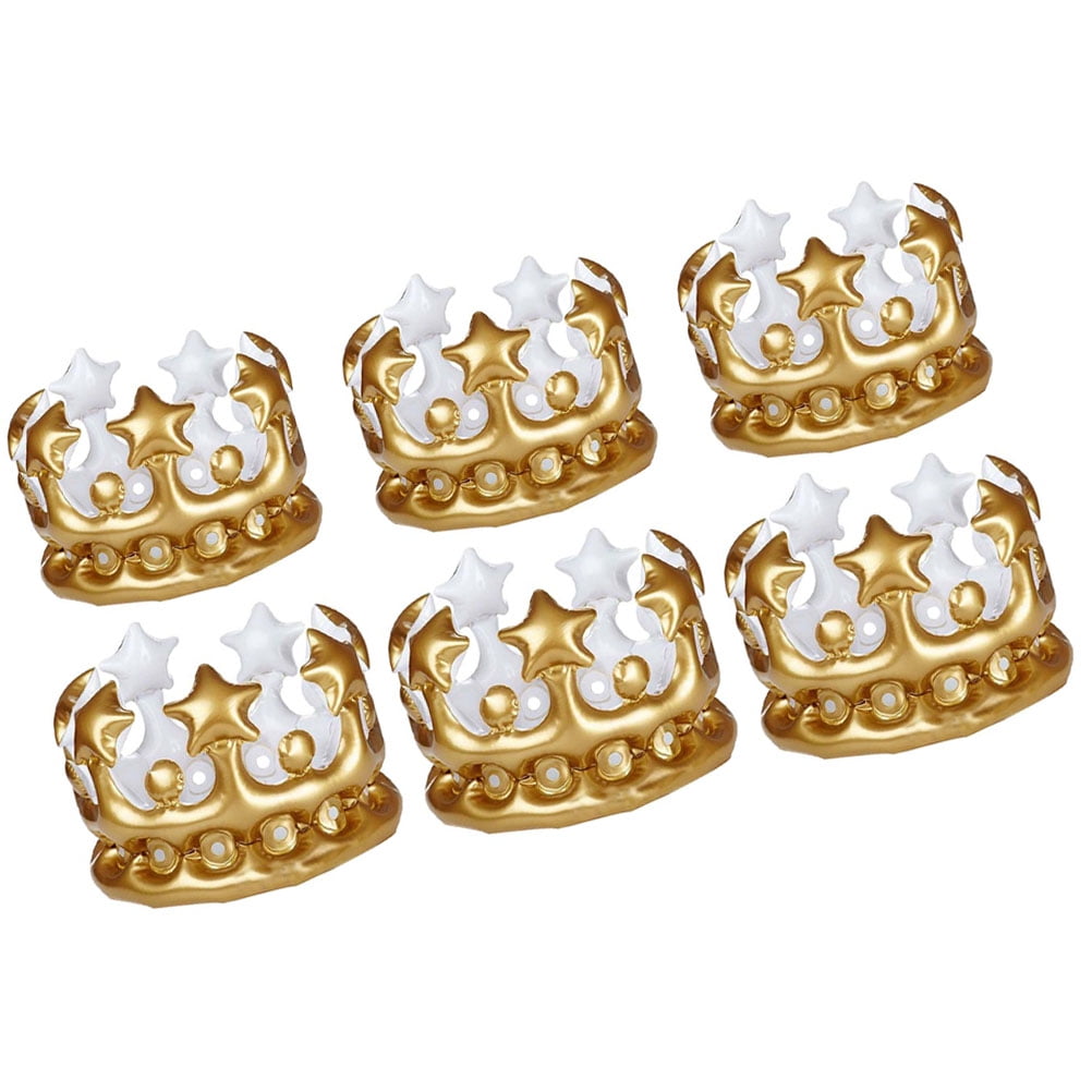 6 Pcs Toy The Crown Inflatable for Kids Birthday King Queen Props Child ...
