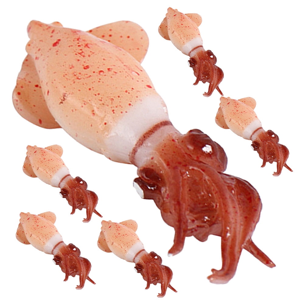 6 Pcs Toys Simulation Squid Figure Home Décor Fake Squid Model Ocean ...