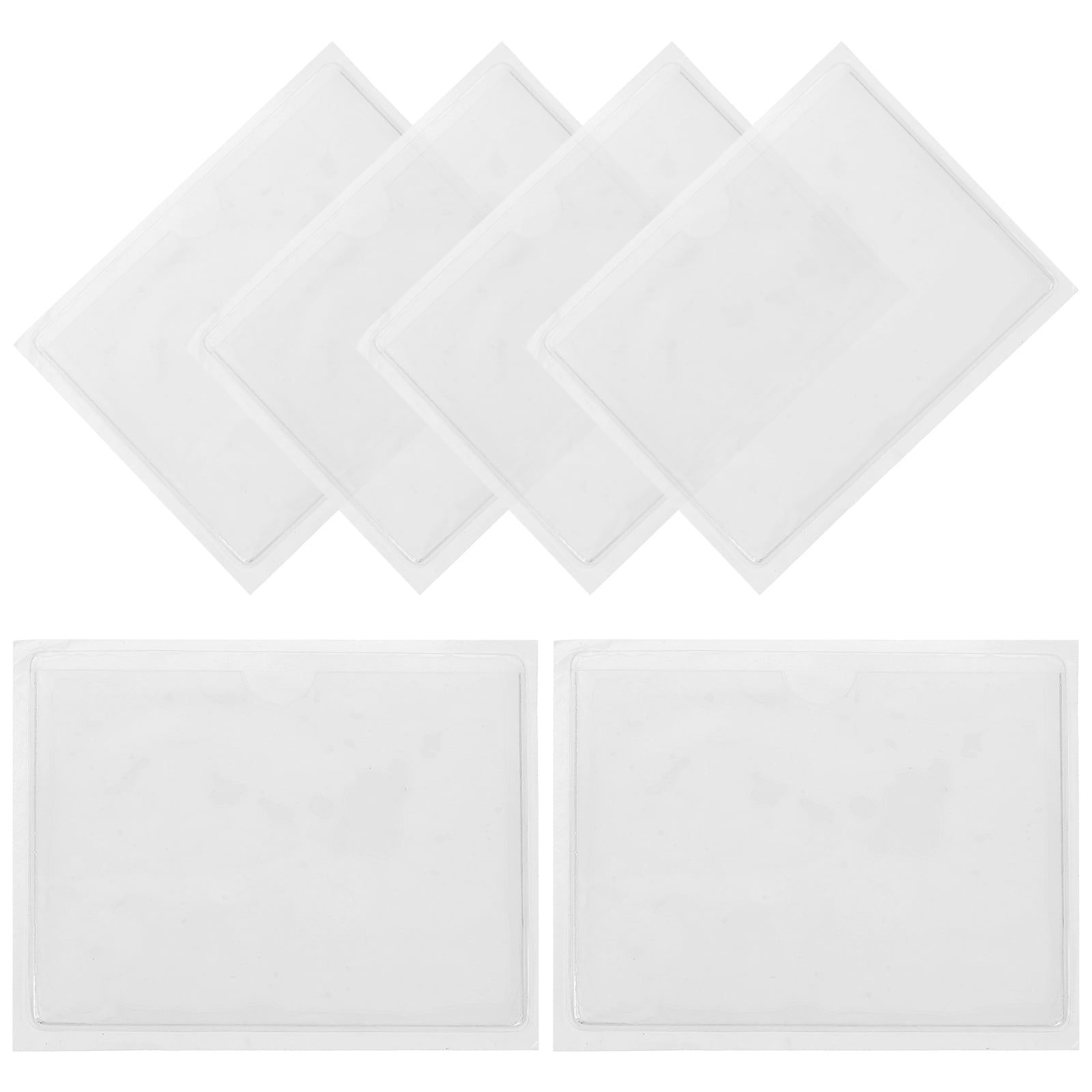 6 Pcs Transparent Adhesive Card Holder Labels Clear Plastic Sleeves ...