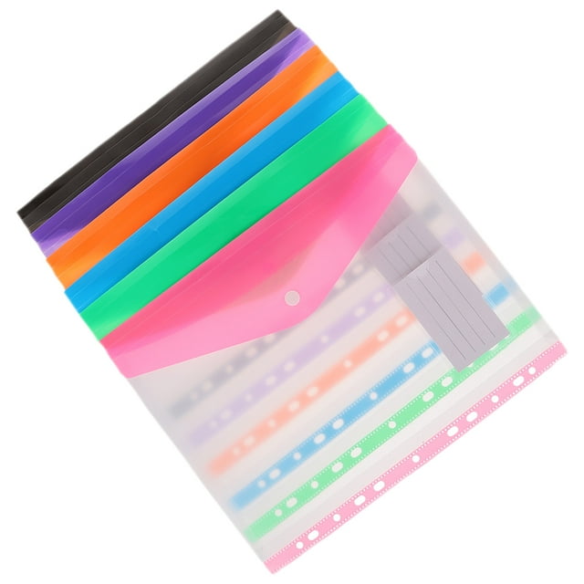 6 Pcs Transparent Binder Bag Folders for School Documents Office ...