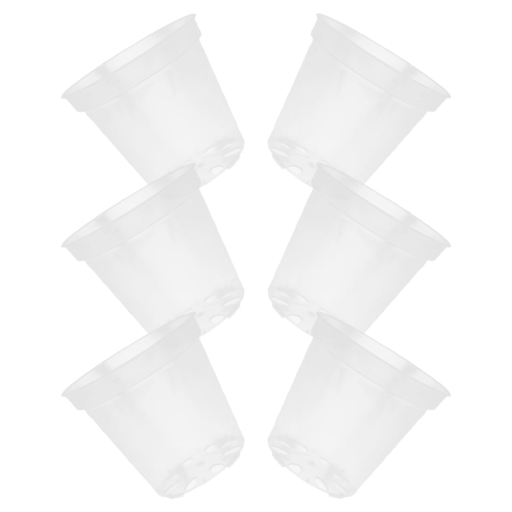 6 Pcs Transparent Flower Pot Plant Pots Indoor Orchid Pot Orchid Holder ...