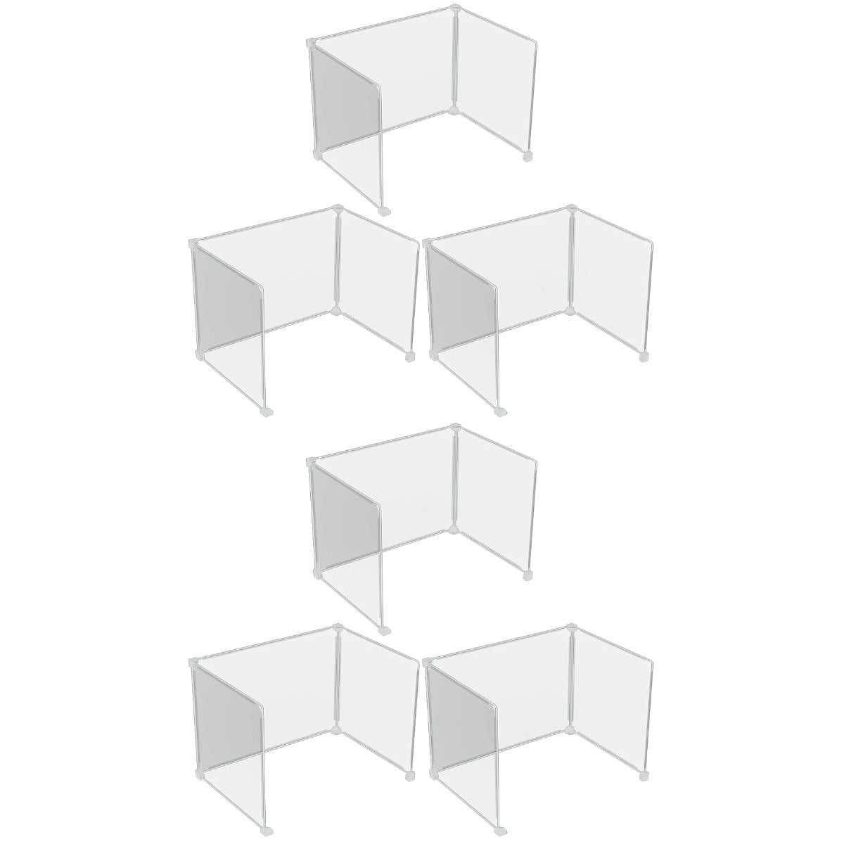6 Pcs Transparent Partition Desk Accessories Trifold Dividers Classroom ...