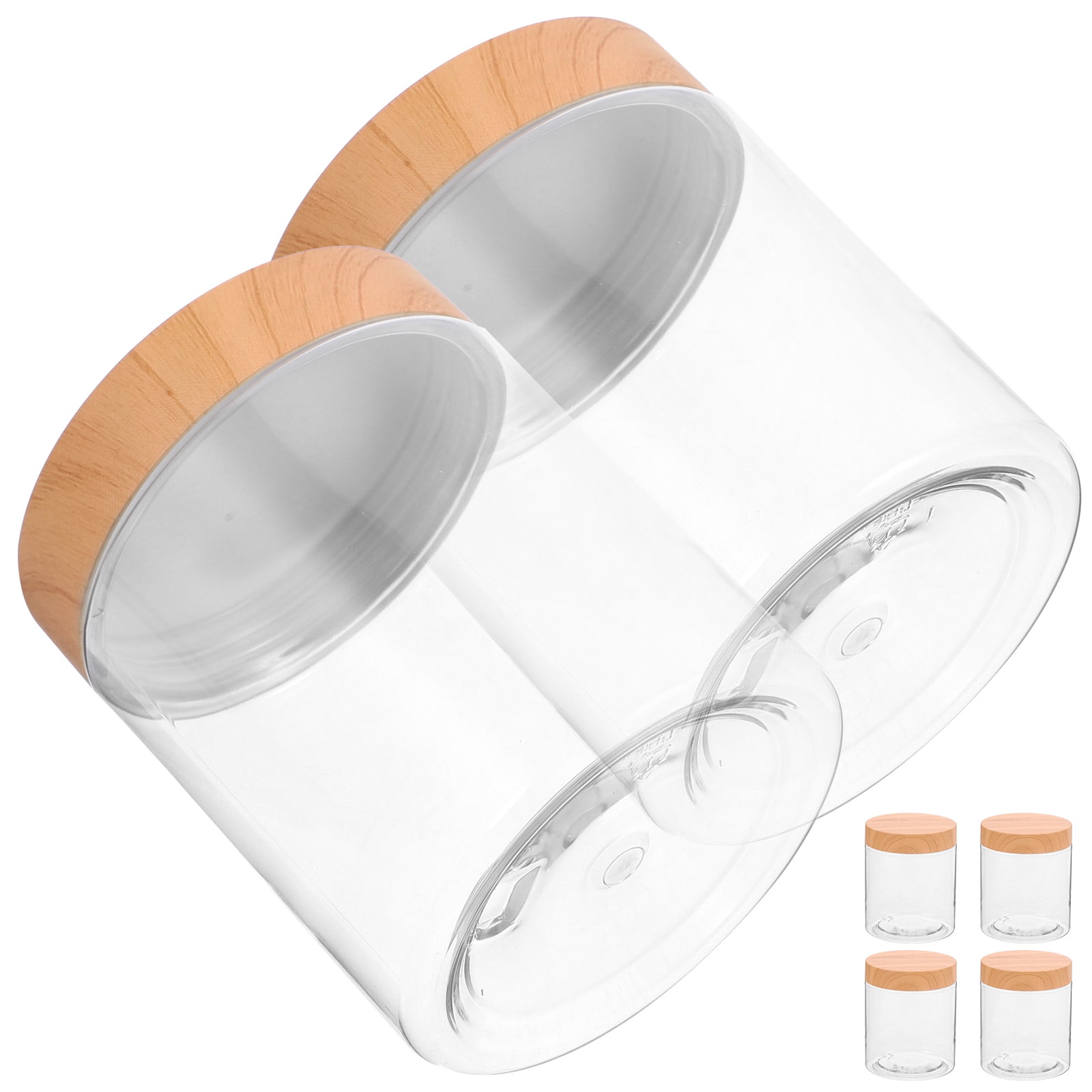 6 Pcs Transparent Pet Jar Food Containers Clear Jar Plastic Jar Food ...