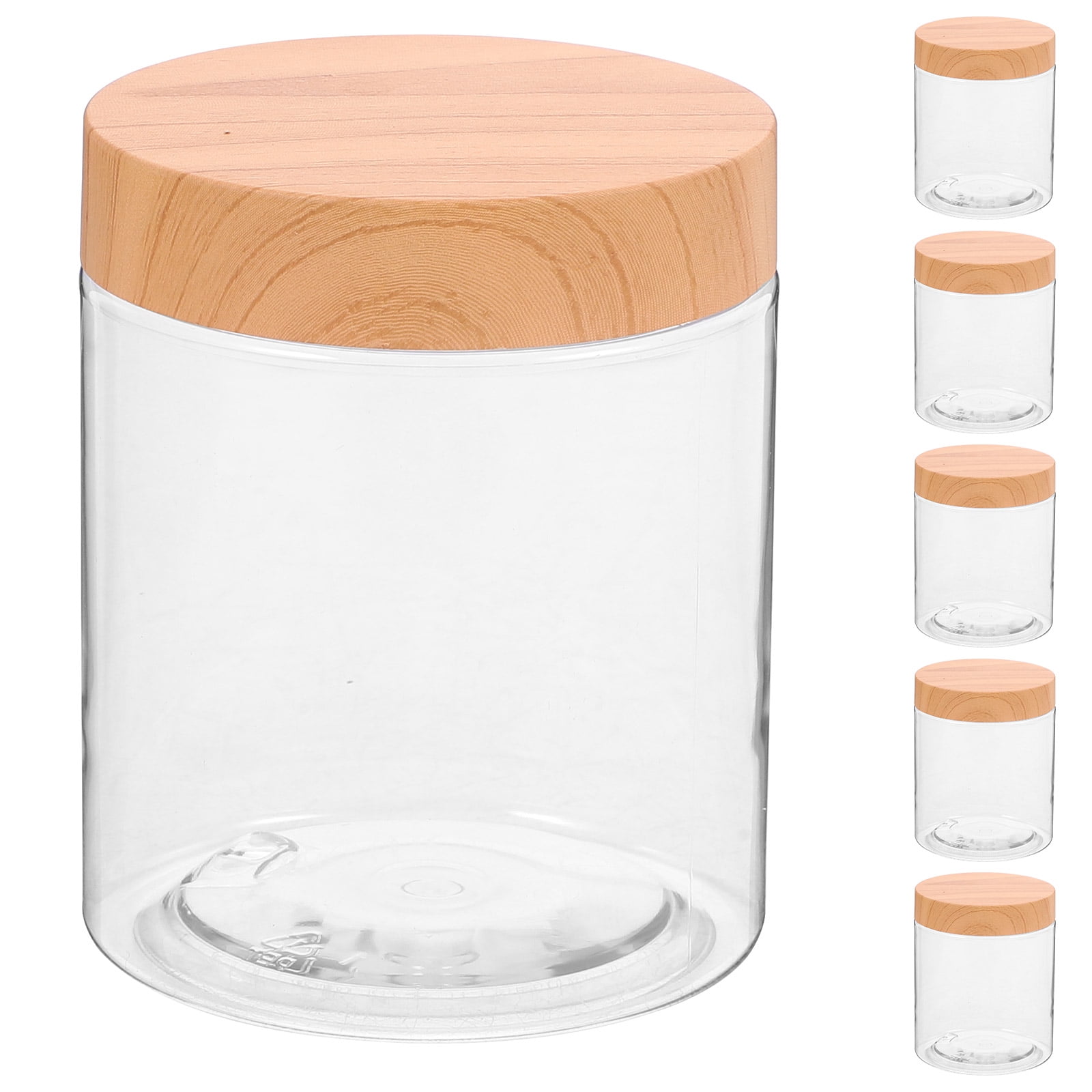 6 Pcs Transparent Pet Jar Storage Containers Large Food Plastic ...