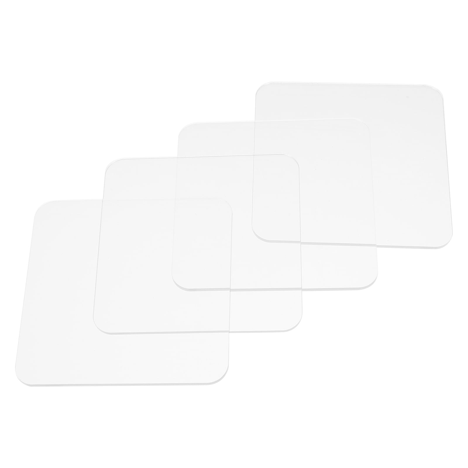 6 Pcs Transparent Plastic Board Square Dolls Base Clear Action Figure ...