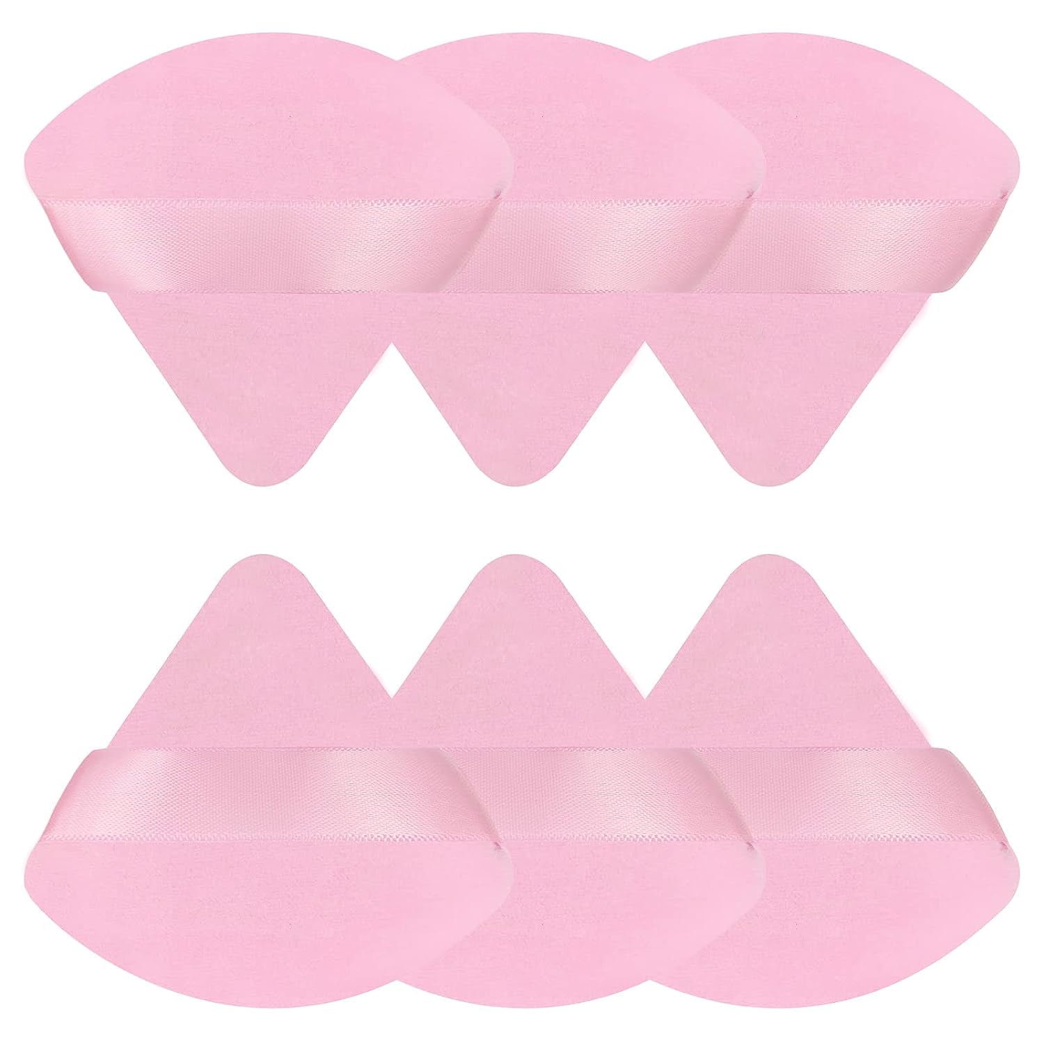 6 Pcs Triangle Powder Puff Super Soft Face Makeup Puff, Velour Cotton ...