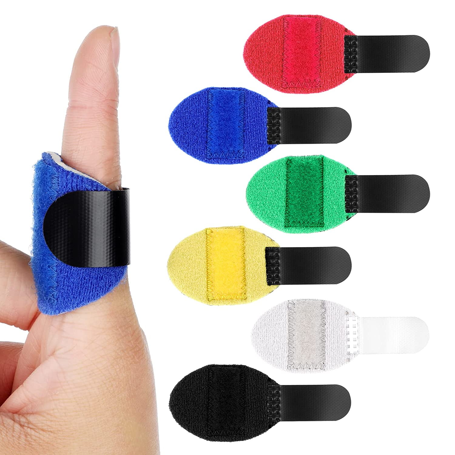6 Pcs Trigger Finger Splints Single Straps Finger Splint Support Brace ...