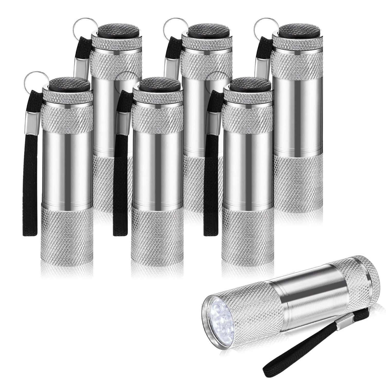 6 Pcs UV Blacklight, Mini Flashlights Bulk, Bright Aluminum Handheld ...