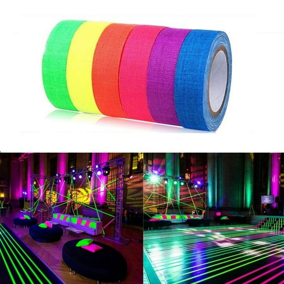 6 Pcs UV Blacklight Reactive(6 Colors) 0.59inch x 16.4ft per Color ...