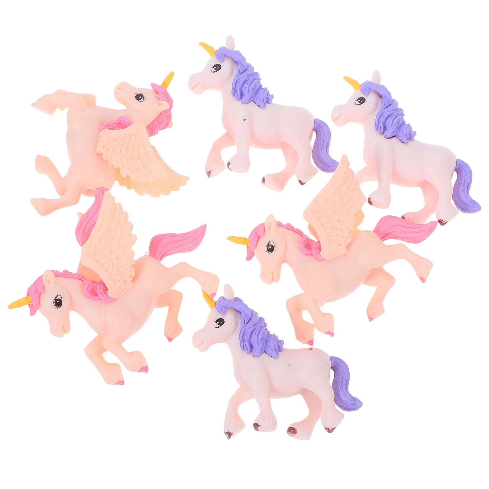 6 Pcs Unicorn Miniatures Cake Topper Decorations Travel - Walmart.com