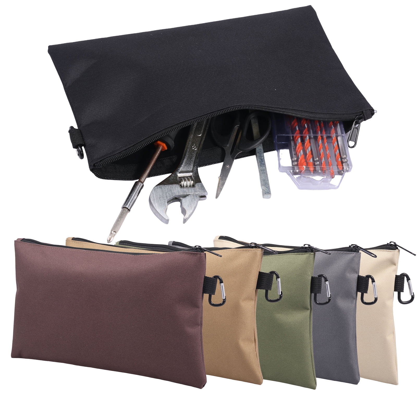 6 Pcs Utility Zipper Tool Pouch Multipurpose Oxford Cloth Tool Bag ...