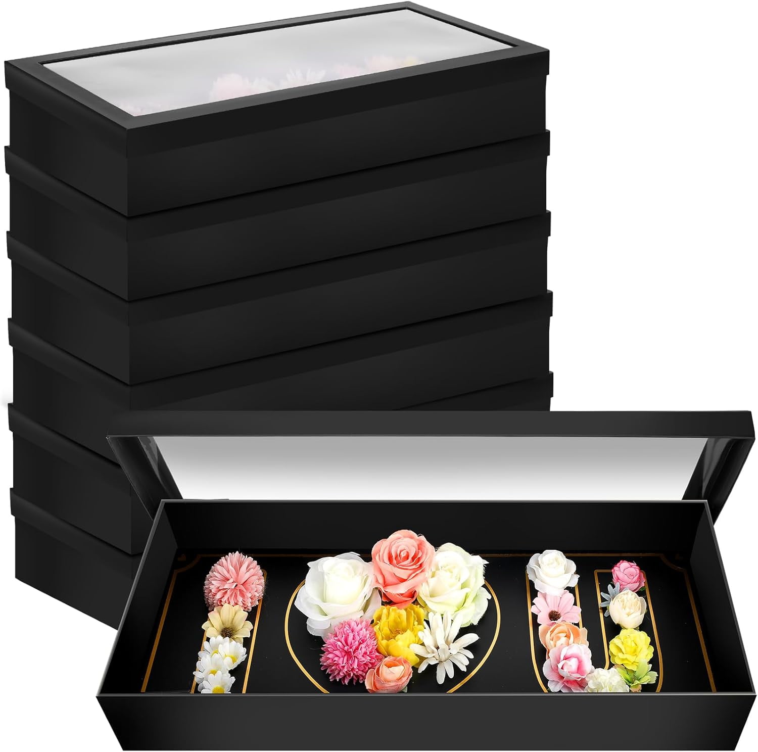 6 Pcs Valentines Empty I Love You Fillable Flower Gift Boxes Cardboard ...