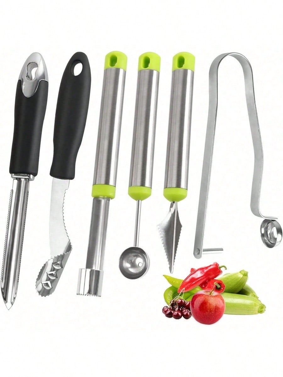 6 Pcs Vegetable Corer Tool Stainless Steel Fruit Vegetable Corer ...