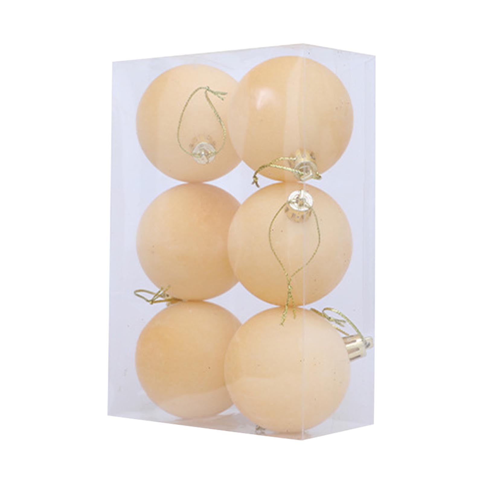 A 6 Pcs Velvet Christmas Ball Ornaments Set With Flocked Design, Foam ...