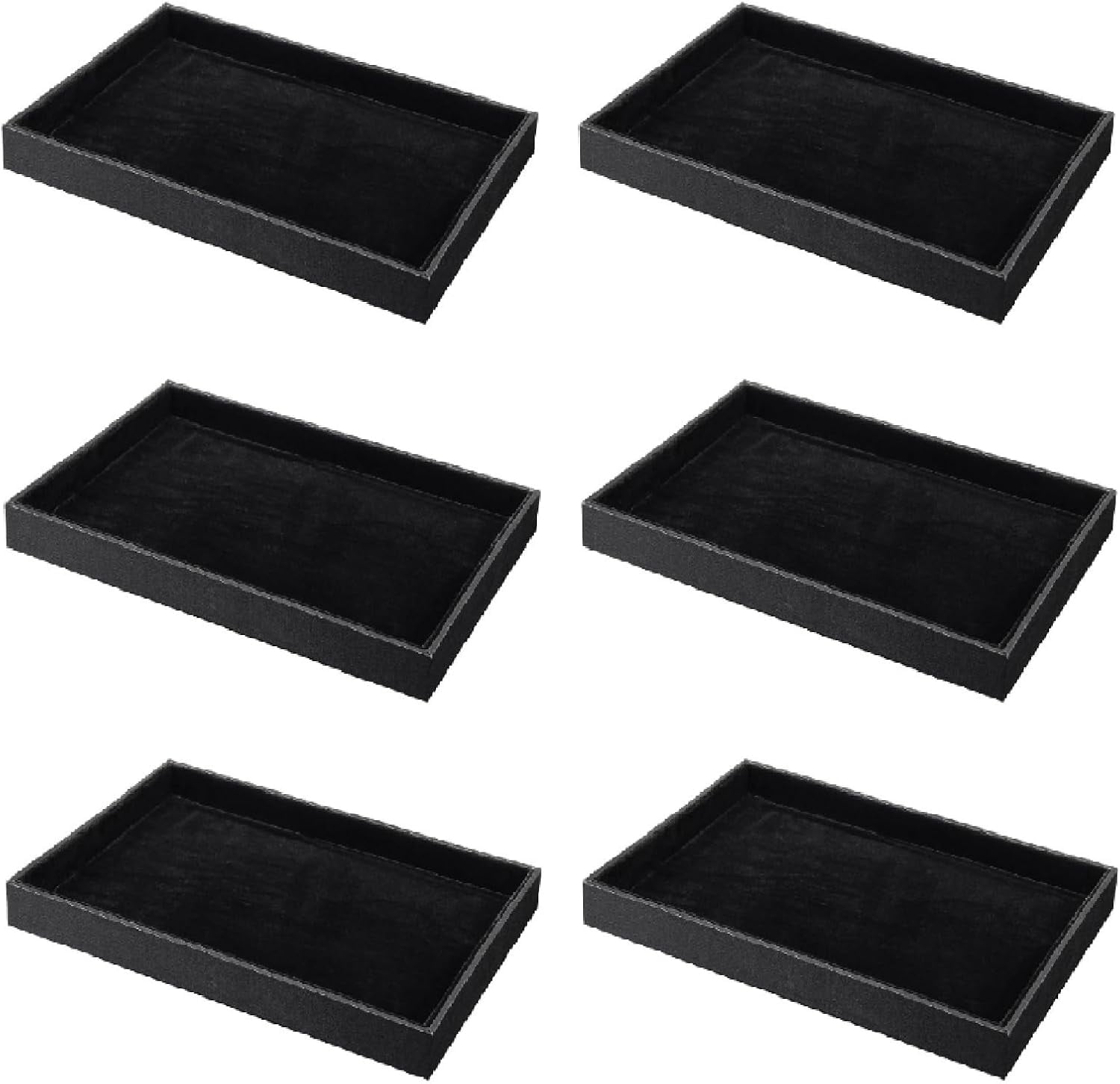 6 Pcs Velvet Stackable Jewelry Tray Showcase Display, Jewelry Organizer ...