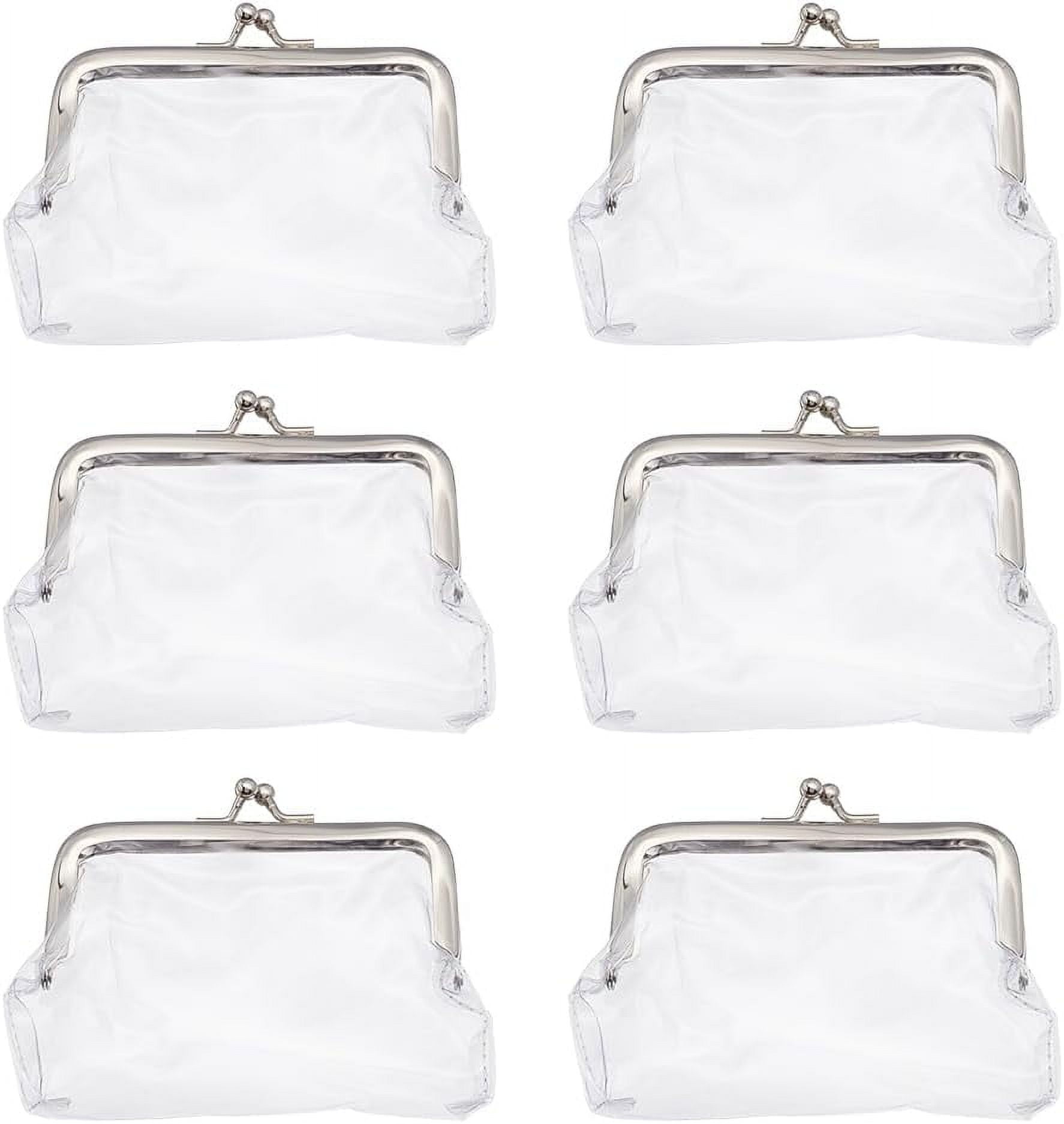 6 Pcs Vintage Clear Coin Purse Metal Kiss Lock Change Pouch 4.5x3.7inch ...