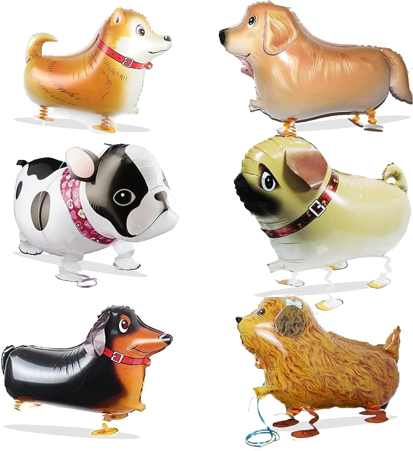 6 Pcs Walking Animal Balloons - Foil Dog Balloon for Kids, Puppy Dogs ...