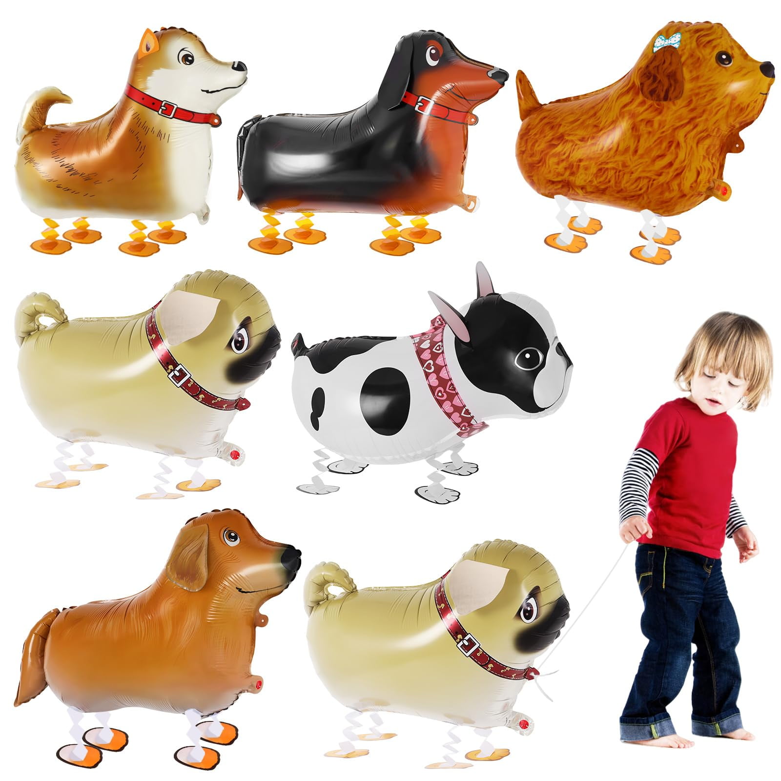 6 Pcs Walking Dog MMF7 Balloons for Kids,Dog Birthday Balloons,Walking ...