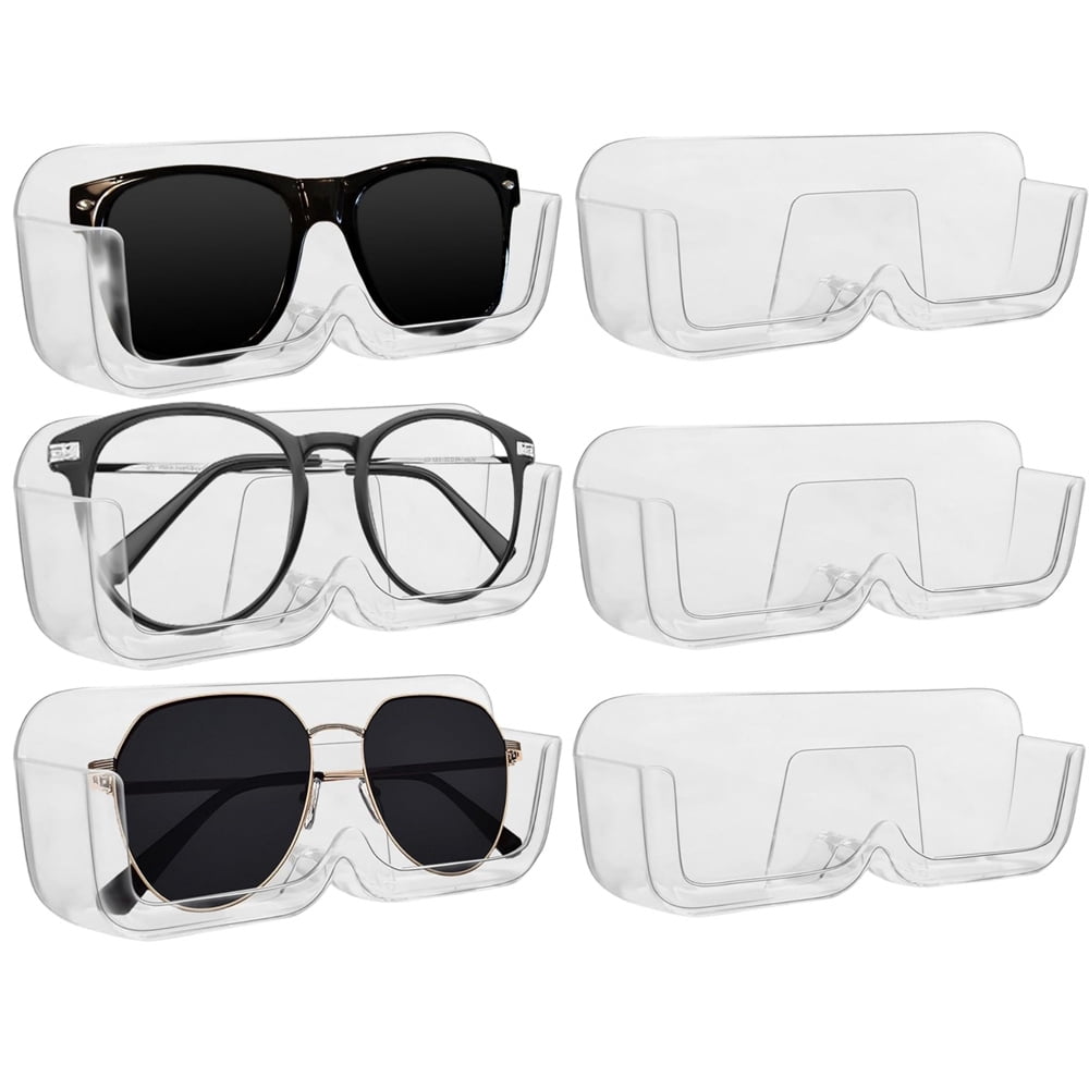 6 Pcs Wall Mounted Sunglasses Holder,Clear Plastic Glasses Storage Box ...