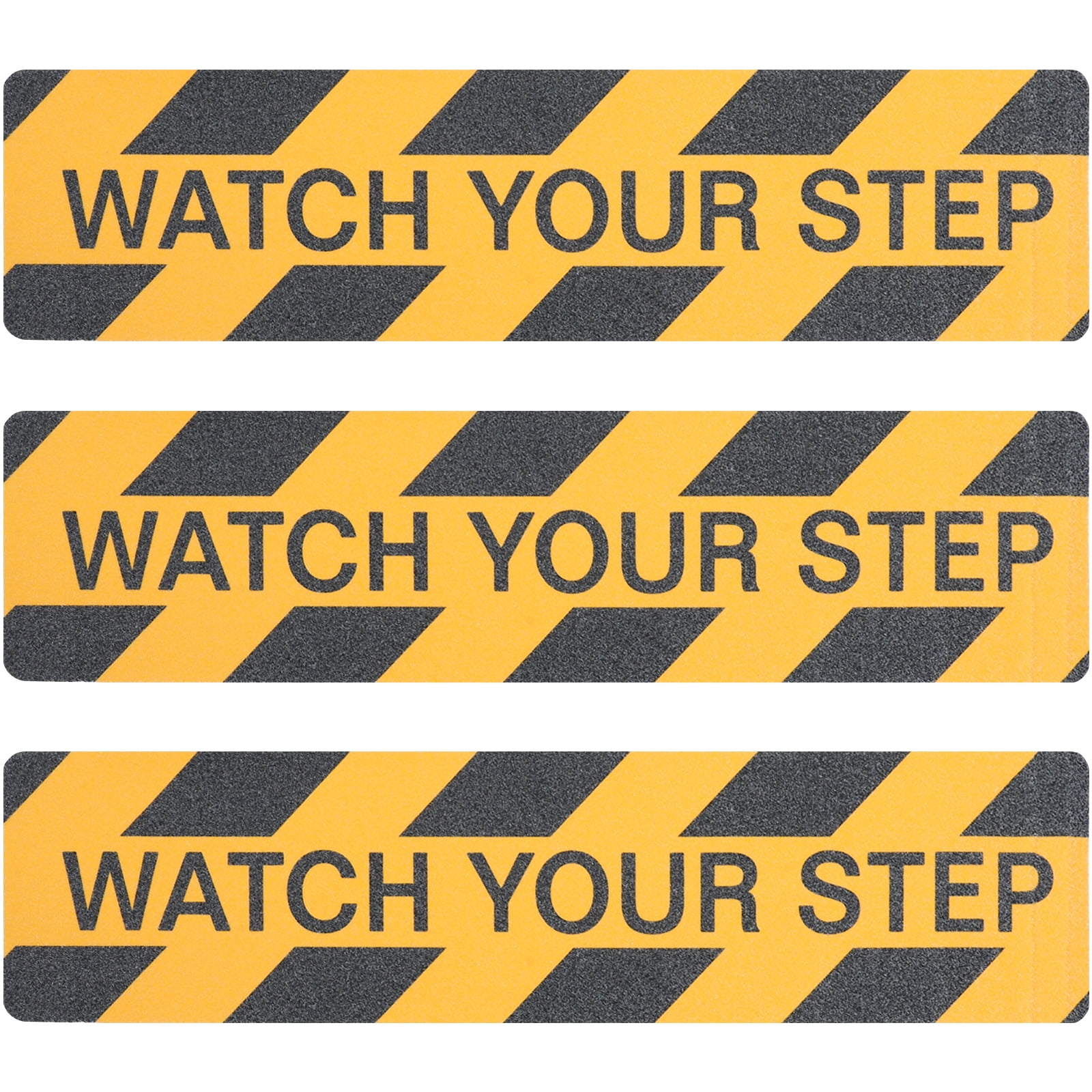 6 Pcs Warning Sign Sticker Adhesive Non-Slip Abrasive Decal Stair ...