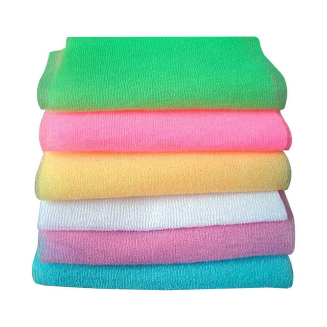 6 Pcs Wash Cloth Body Rag Exfoliating Long Strip Shower Towel Washable ...