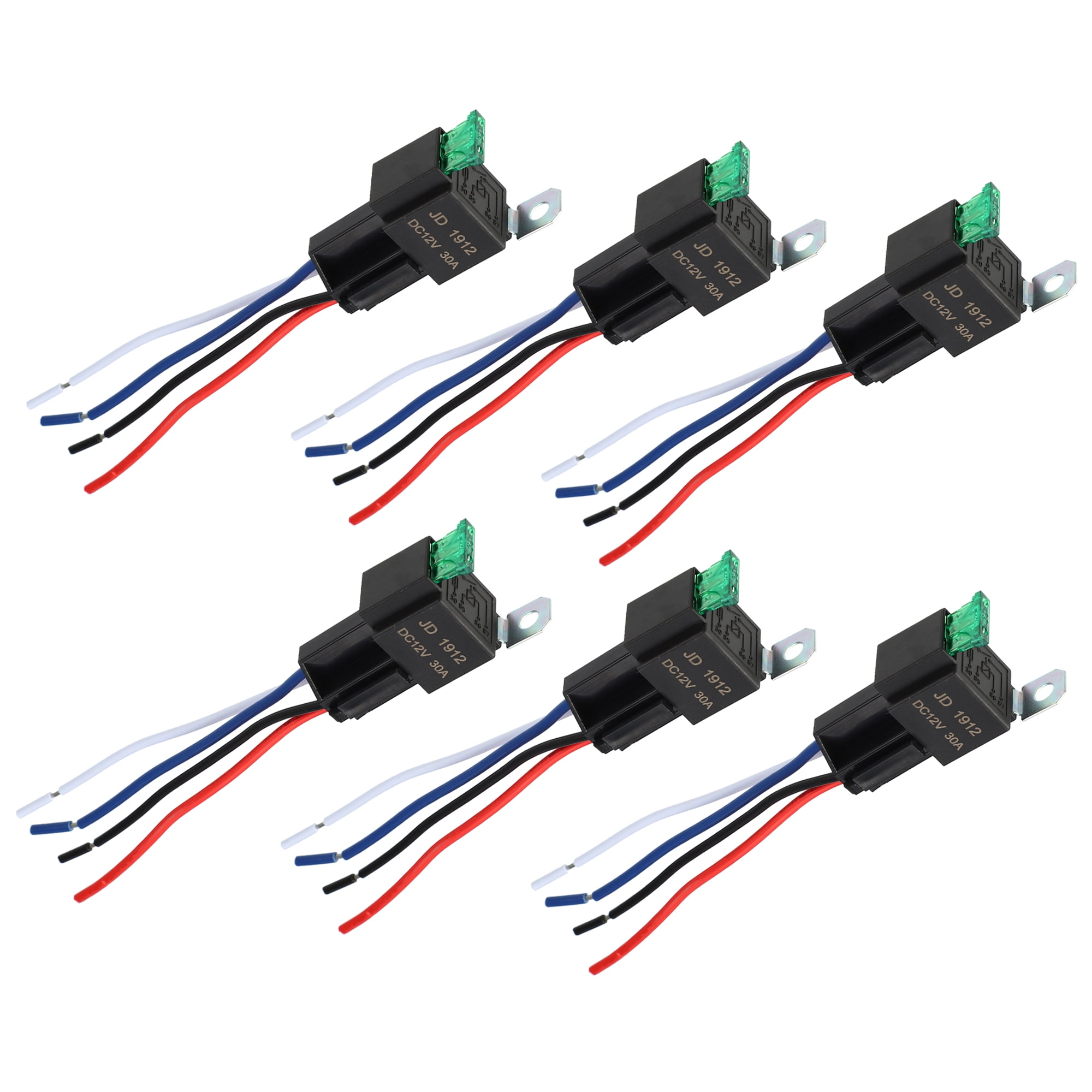 6 Pcs Waterproof Relay DC 12V 30A 4 Pin Relay Car Charge Case Universal ...
