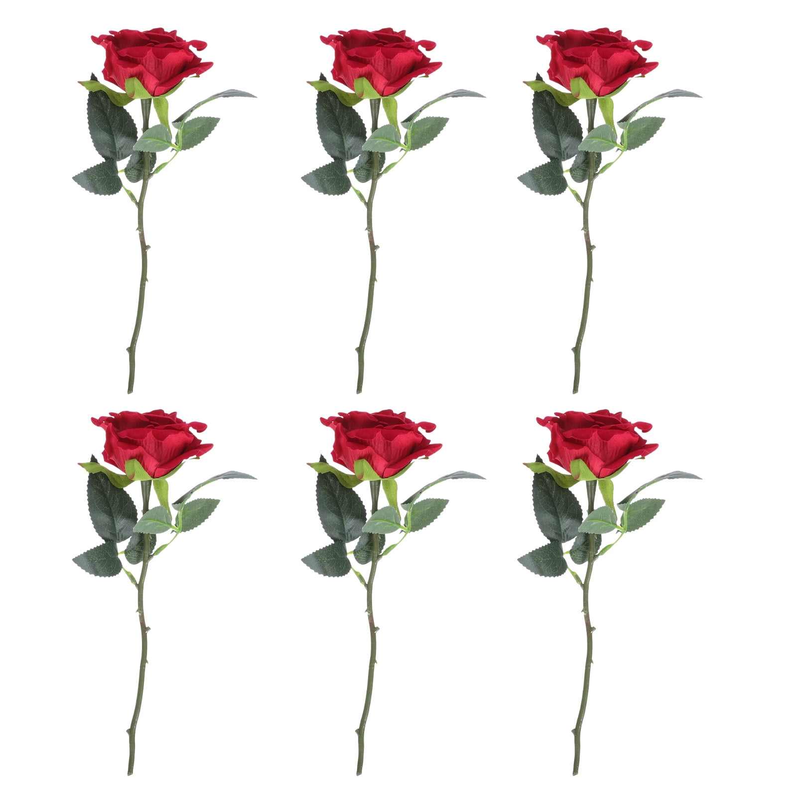 6 Pcs Wedding Decorations Artificial Red Rose No Withering Lifelike ...