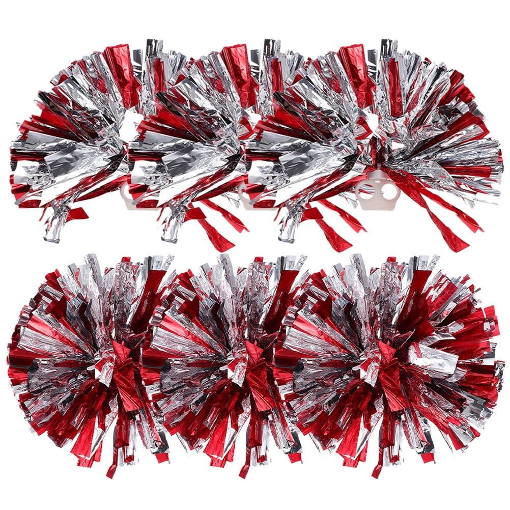 KALLORY Cheerleaders Pom Poms Silver 6Pcs 11.8In - Walmart.com