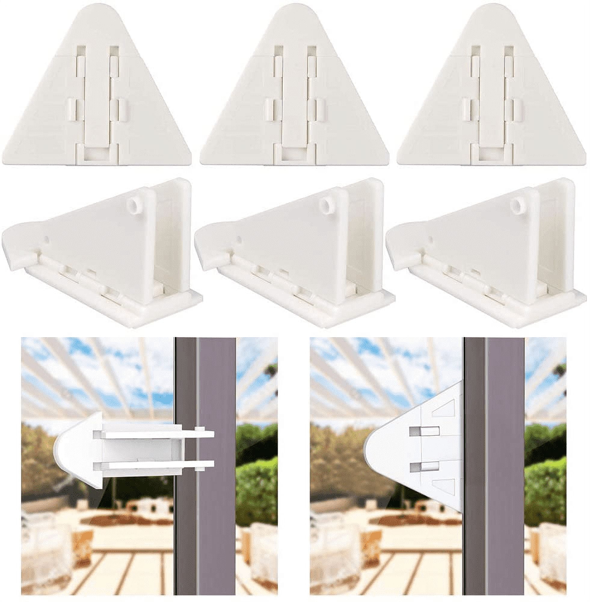 6 Pcs White Sliding Door Lock, Viaky Child Safety Lock for Slide Glass ...