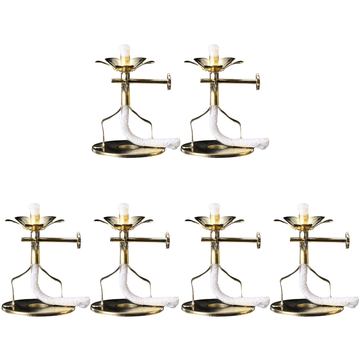 6 Pcs Wick Holder Buddhist Oil Light Buddha Hall Supply Lamp Brass ...