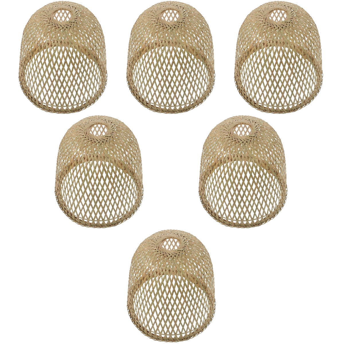6 Pcs Wicker Lamp Shade Bulb Bamboo Woven Chandelier Home Decoration ...