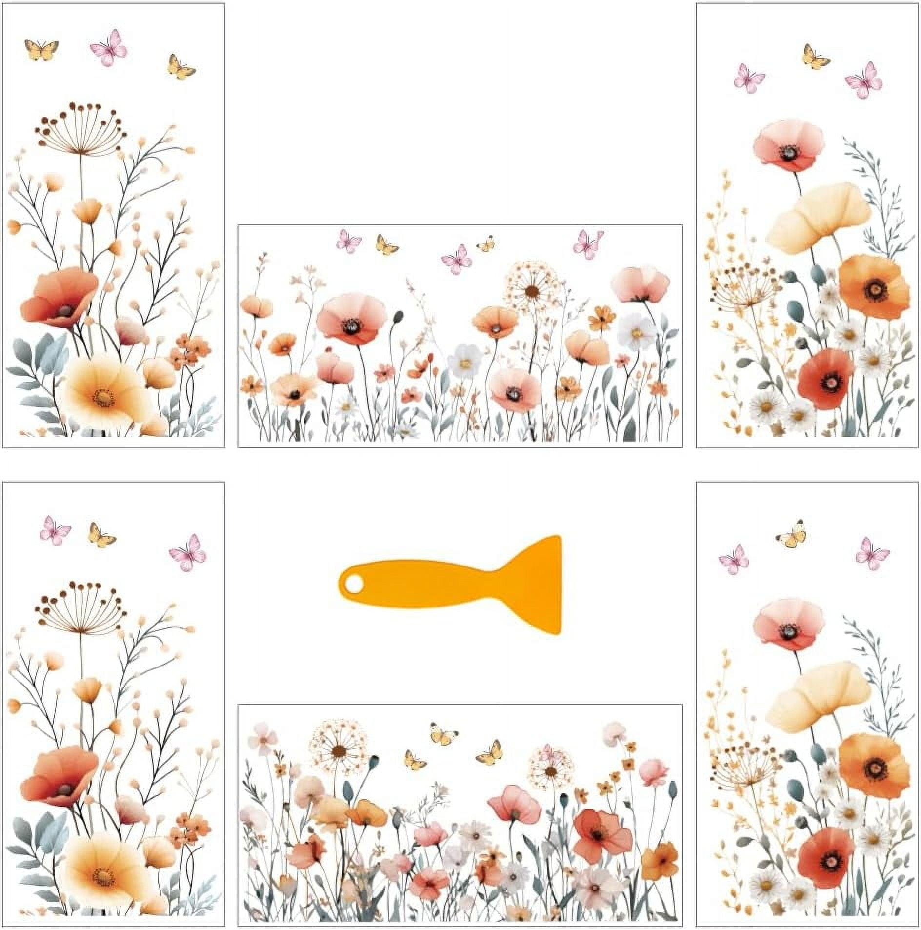 6 Pcs Wildflower Rub on Transfers for Crafts 6 Styles Dandelion Flower ...