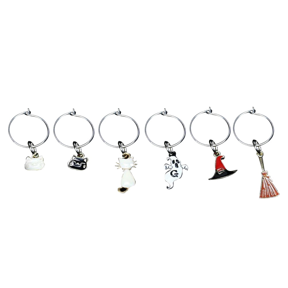6 Pcs Wine Glass Identifier Cups Glasses Party Marker Tool Metal