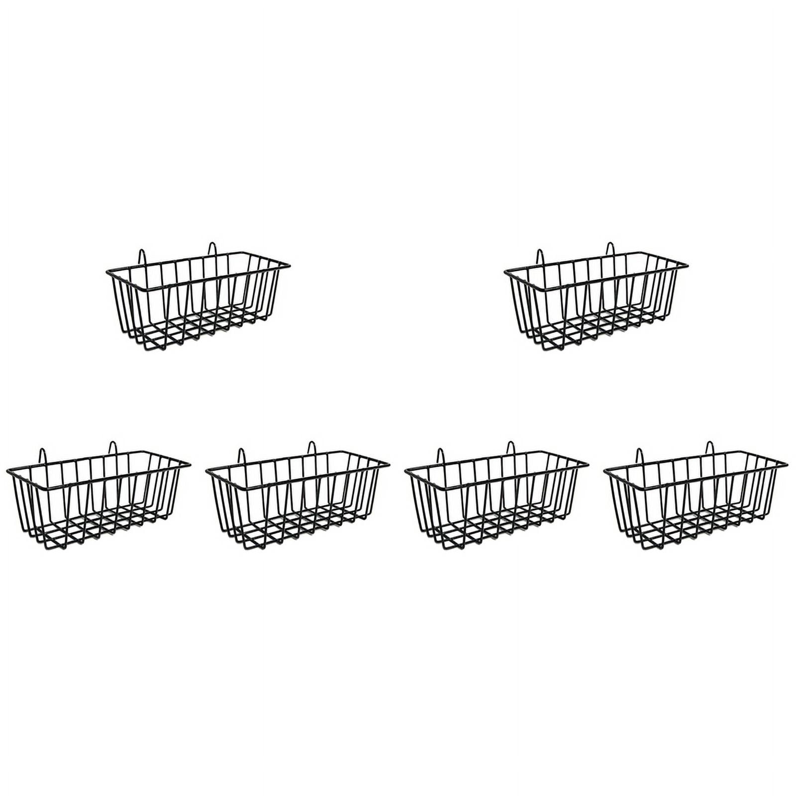 6 Pcs Wire Baskets,Wall Grid Panel Hanging Basket,Wall Storage and ...