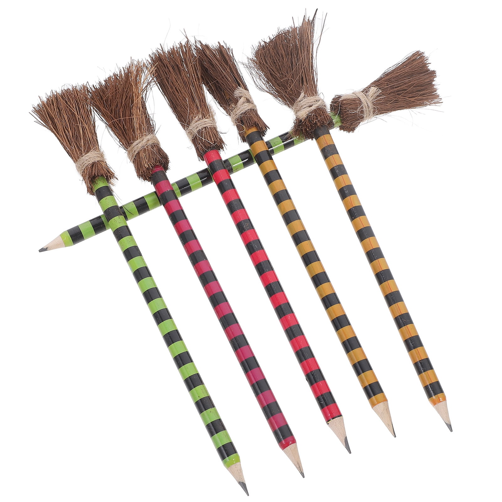 6 Pcs Witch Broom Pencil Gift Party Pencils Halloween Stationery ...