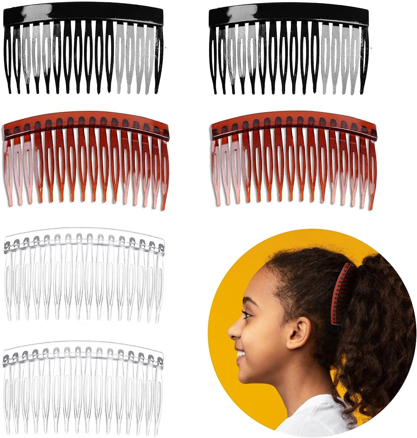 6 Pcs Women Hair Comb Accessories French Hair Side Combs Plastic Tort ...