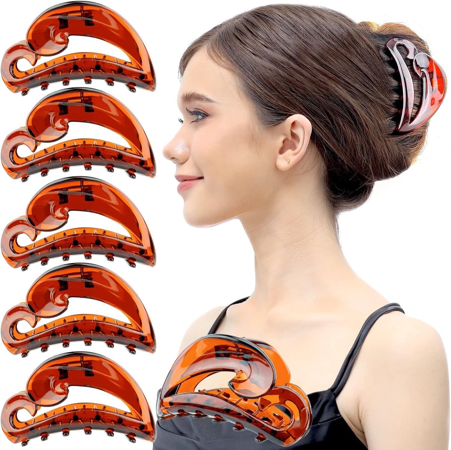 6 Pcs Womens Hair Clips Claws Jaw French Barrette Clutcher Interlocking ...