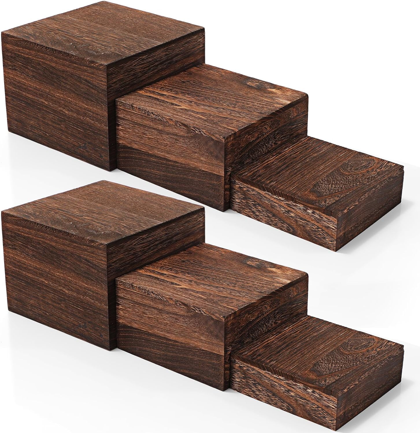 6 Pcs Wood Display Risers Rustic Cupcake Stand Food Risers for Buffet ...