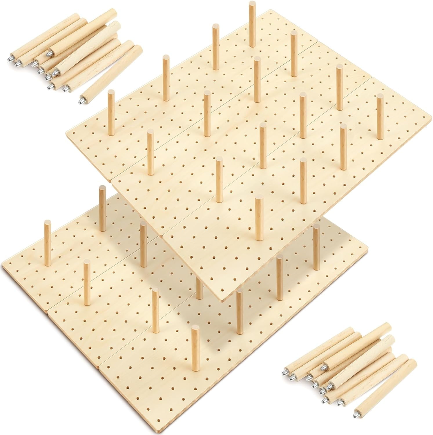 6 Pcs Wood Pegboard Drawer Organizer with 48 Pegs - Peg Drawer ...