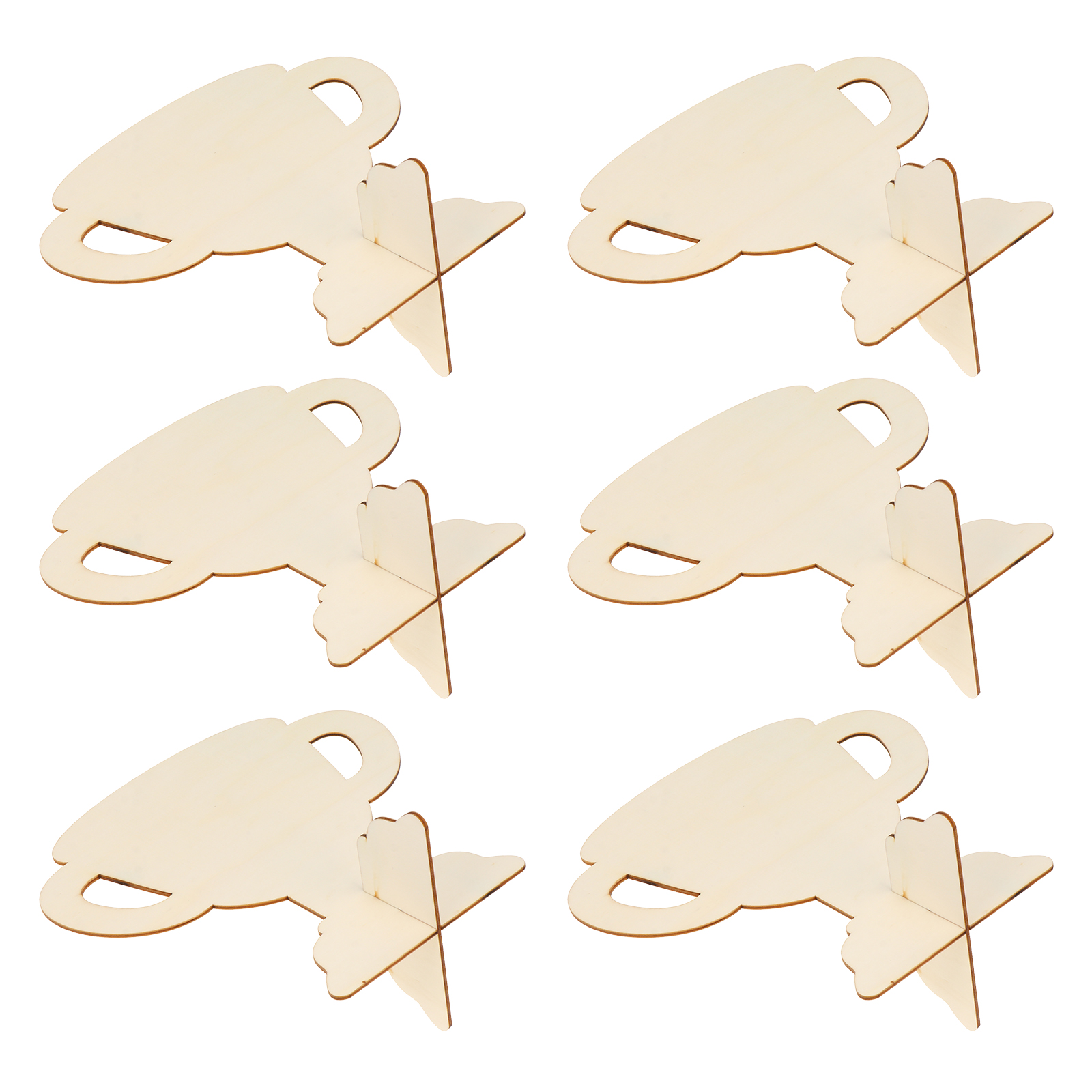 6 Pcs Wood Trophy Craft Kids Wooden White Embryo Handmade Trophies for ...