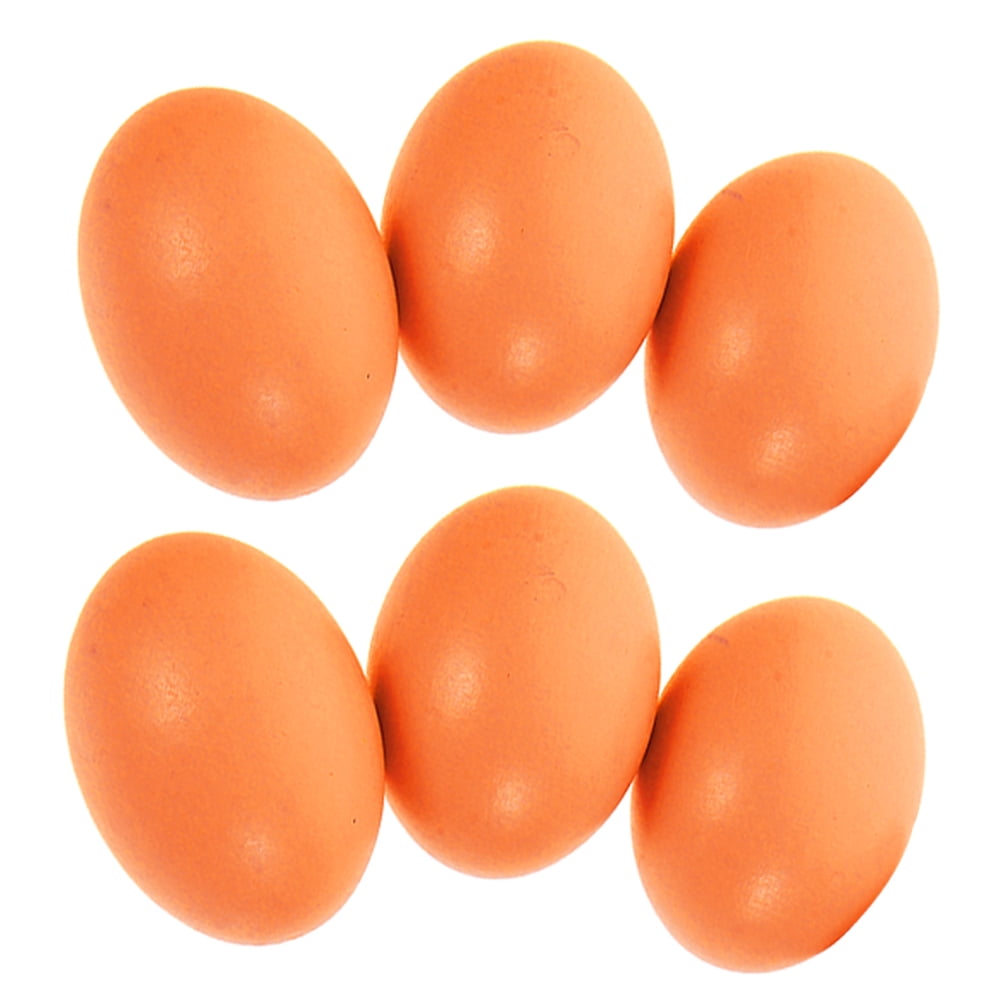 6 Pcs Wooden Fake Eggs Faux Eggs For Crafts Fake Chicken Eggs Nesting ...