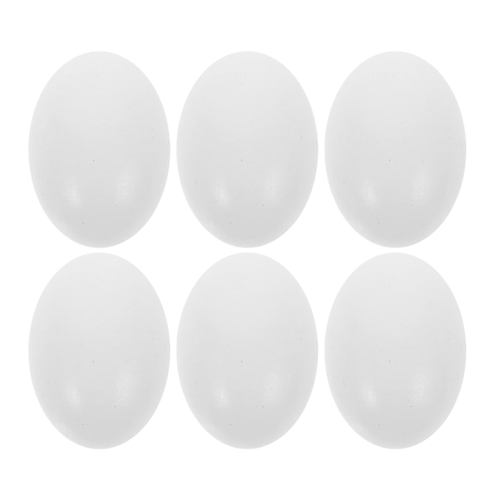 6 Pcs Wooden Faux Fake Eggs Dummies Eggs Help Laying Hen Poultry ...